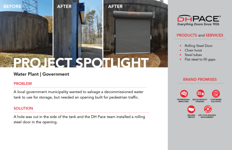 Rolling Steel Door Installed into Water Tank | Door Control Services