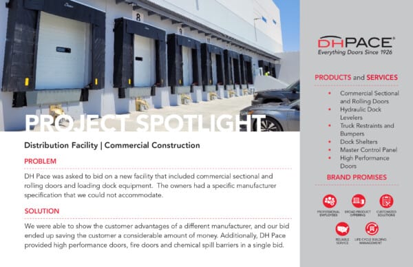 DH Pace Outfits Distribution Facility in Single Bid - Door Control Services