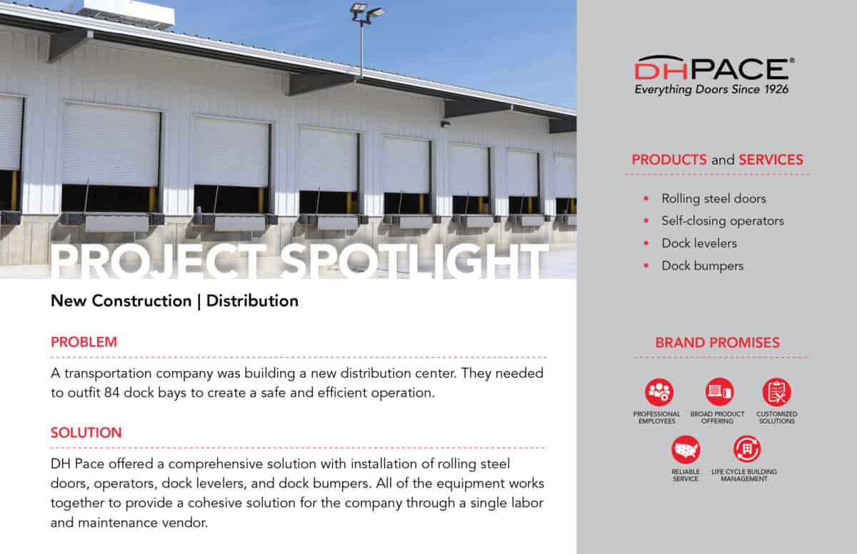 DH Pace Provides Solutions for New Distribution Center - Door Control ...